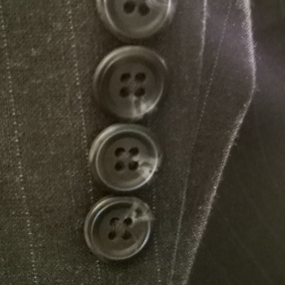 Charcoal Grey Pinstripe Suit Chaps Ralph Lauren 44l - Gem